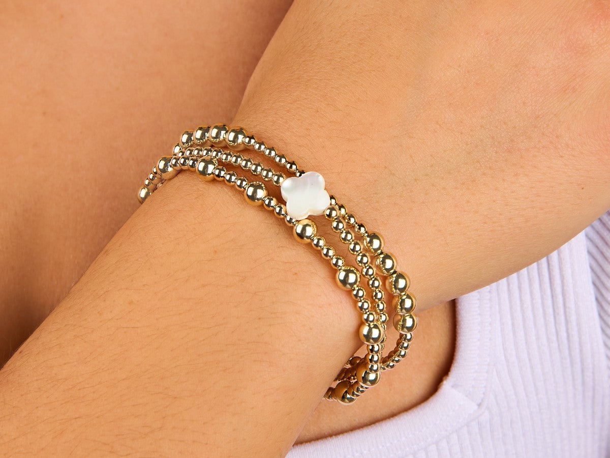 Gold Bead Bracelet in 14k Gold Filled (3 & 5 mm) | Little Sky Stone