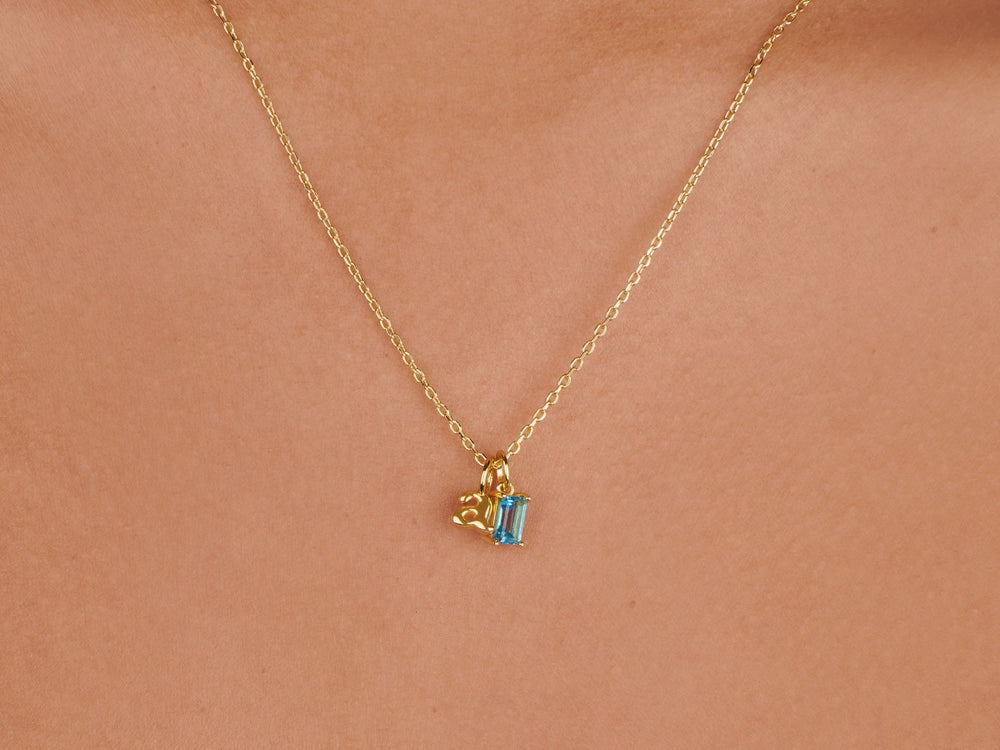 Personalized Birthstone Initial Necklace | Little Sky Stone