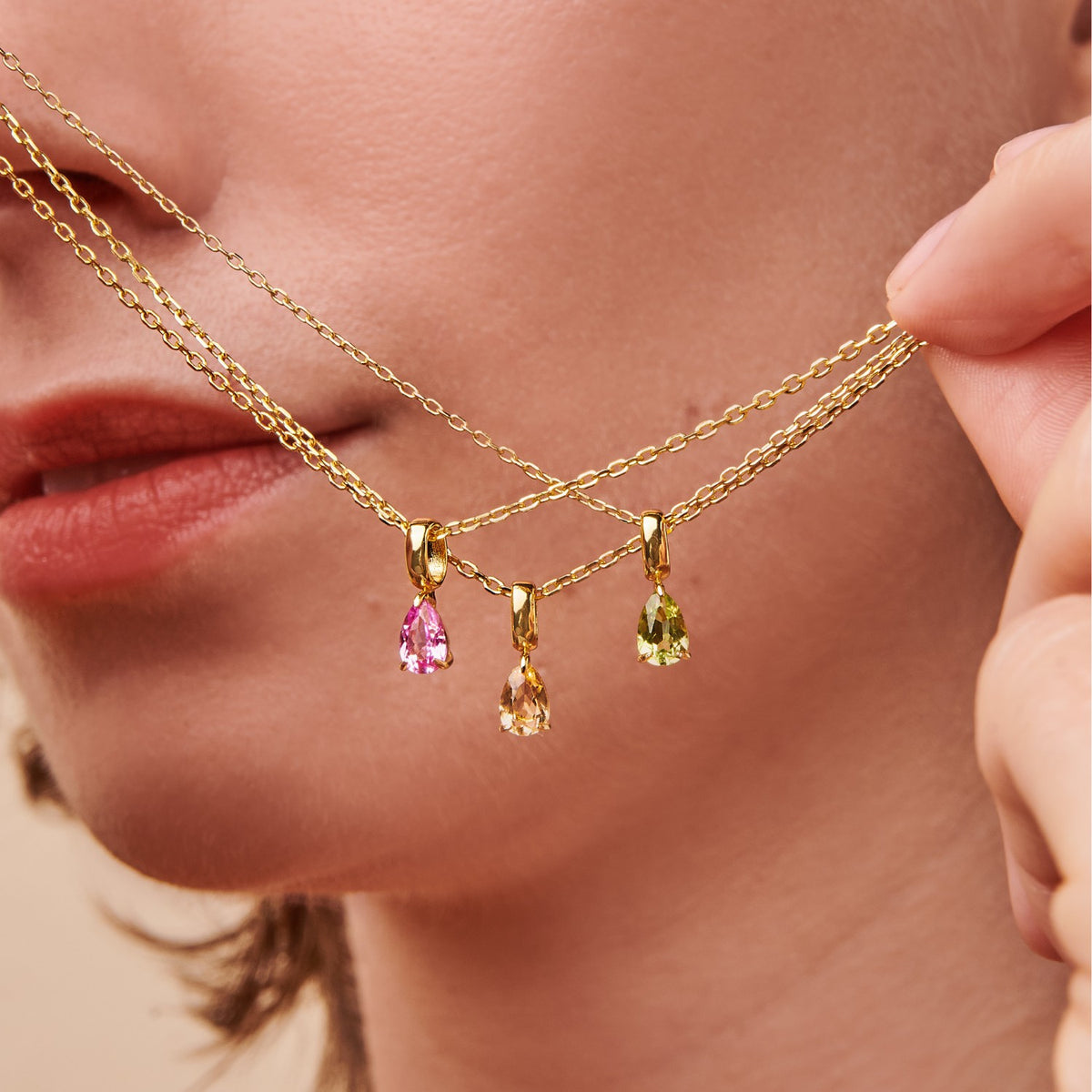 Birthstone Capital Letter Teardrop Necklace – Little Sky Stone