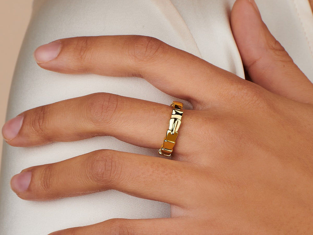 Fiery Dragon 14k Gold Plated Band Ring | Little Sky Stone