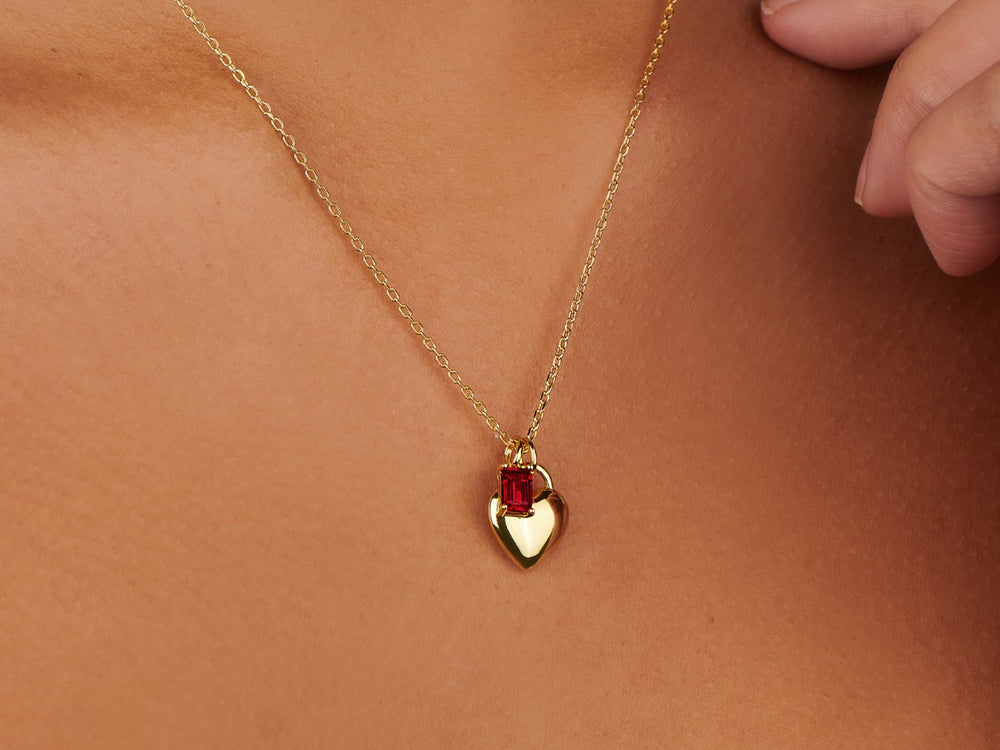 Heart Birthstone 14k Gold Necklace Set | Little Sky Stone