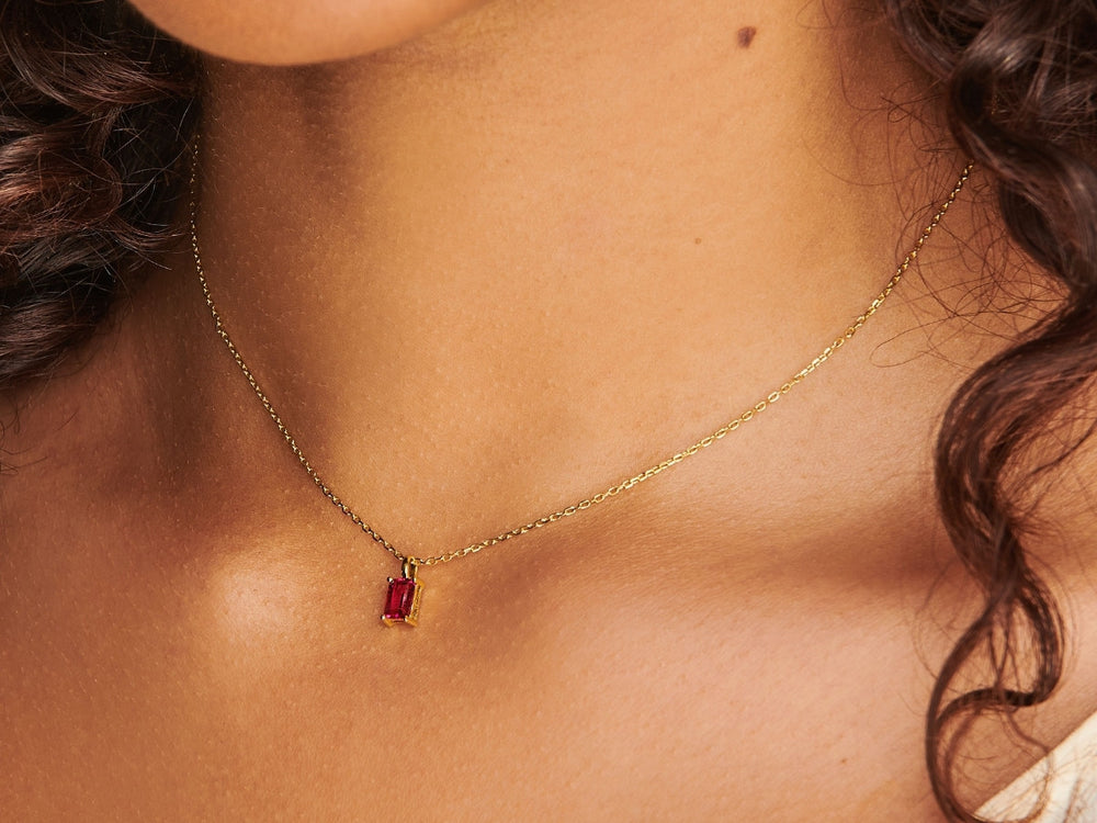 July Birthstone Necklace | Ruby Necklace For Her | Gold Filled – Little ...
